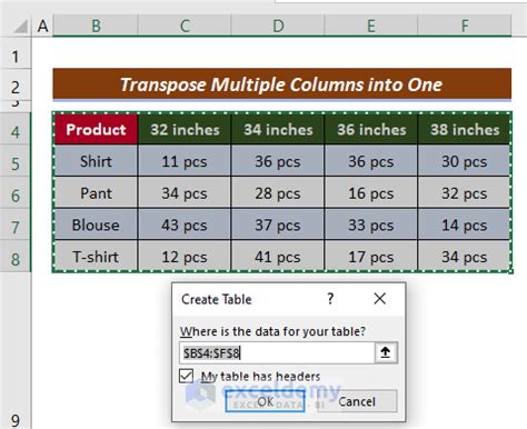How To Transpose Multiple Columns Into One Column In Excel 3 Methods