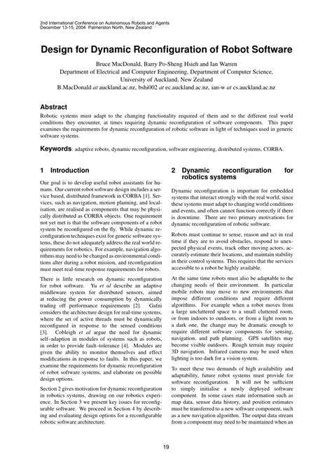 pdf design for dynamic reconfiguration of robot software