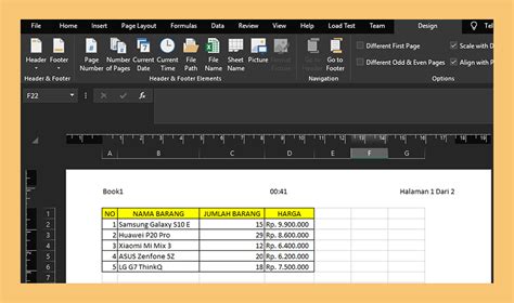 Cara Membuat Header Di Excel Secara Otomatis Custom