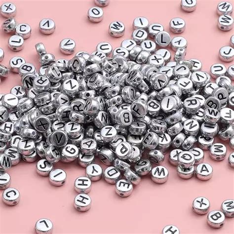 Amazon HERZWILD 1000PCS Silver Round Letters Beads Alphabet Beads