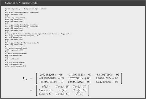 determining the covariance matrix for a nonlinear implicit multivariate measurement equation