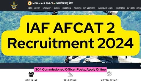 IAF AFCAT 2 Recruitment 2024 304 Commissioned Officer Posts Apply