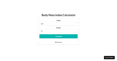 Bmi Calculator Codesandbox
