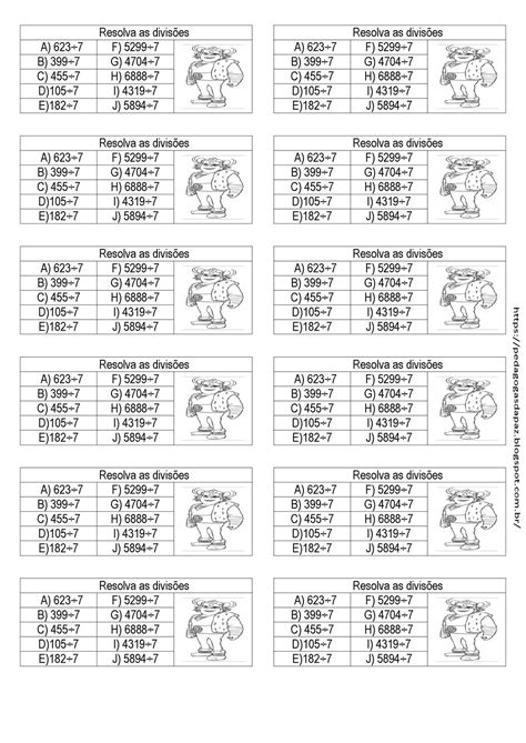 Continhas De Multiplicação E Divisão