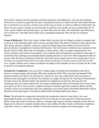 Comparative Analysis Essay Examples Format How To Conduct Pdf