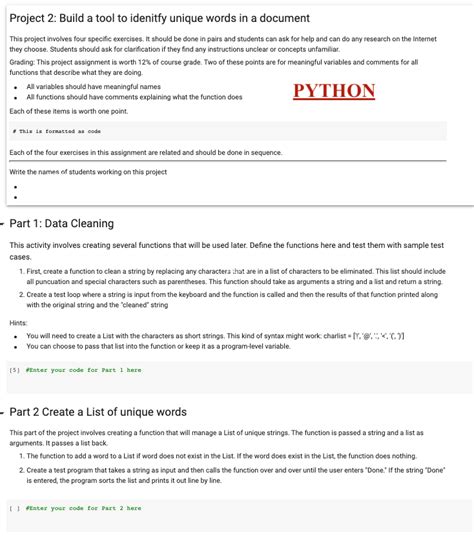 solved project 2 build a tool to idenitfy unique words in a