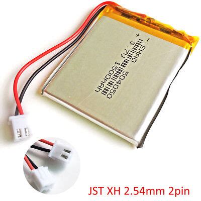 3 7V JST 2pin 2 54mm 1500mAh Lipo Li Polymer Rechargeable Battery For