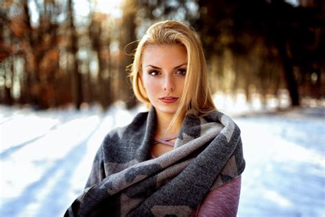 Tapety twarz Kobiet na zewnątrz kobiety Model portret blond
