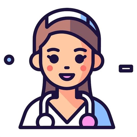 Una enfermera vector de íconos de dibujos animados modernos Vector