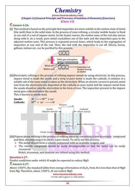 NCERT Solutions For Class 12 Chemistry Chapter 6 General Principles