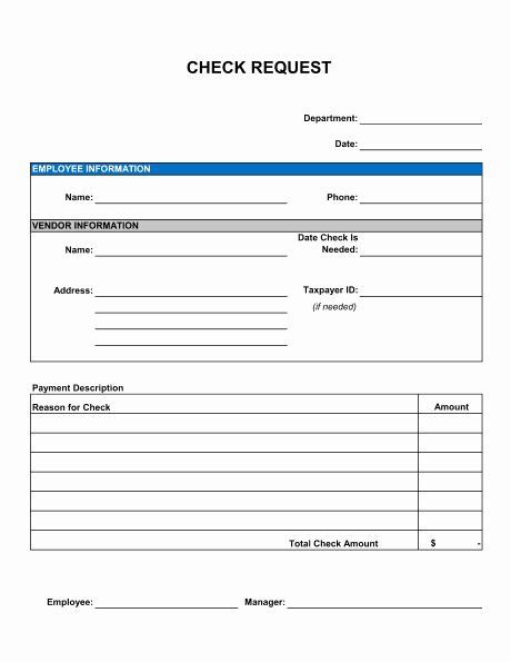 A Check Request Form Is Shown In This Image