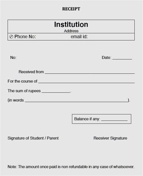 Fee Receipt Format For Coaching Classes In PDF Word Formats In 2023