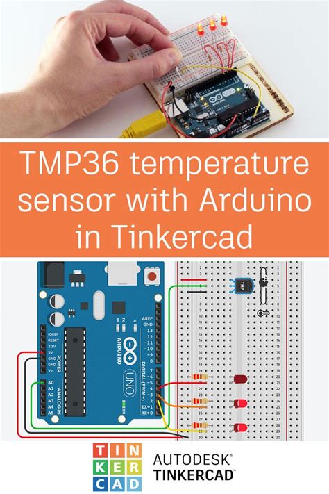 Tmp36 Temperature Sensor With Arduino In Tinkercad Arduino Arduino Projects Arduino Programming