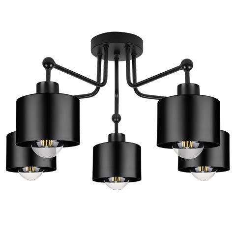 LAMPA SUFITOWA WISZĄCA ŻYRANDOL PLAFON LED LX1099 BLACK 5x E27 Cena