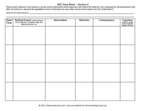 Free Printable Abc Data Sheets