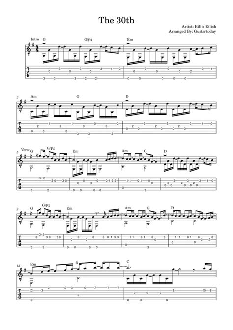 The 30th Billie Eilish FINGERSTYLE GUITAR