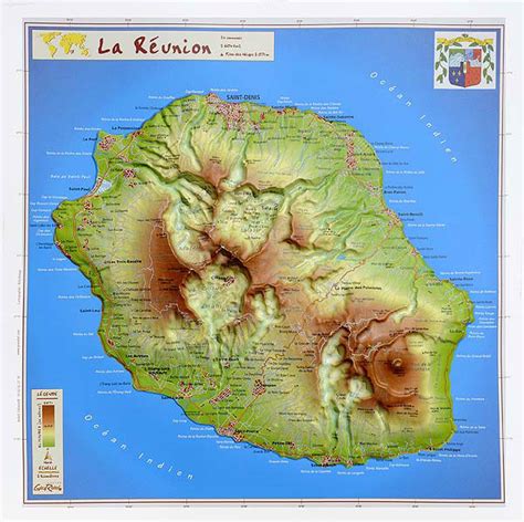 Carte de la Réunion Vacances Arts Guides Voyages