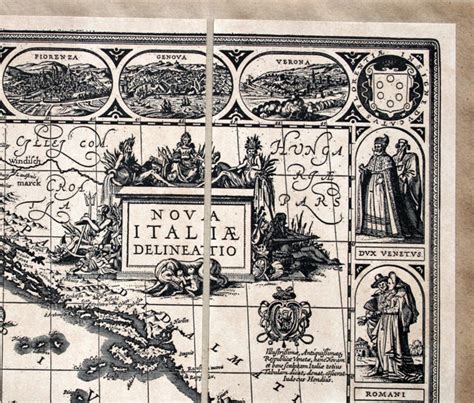 Nova Italiae Delineatio Hondius Incisione B N Riproduzione