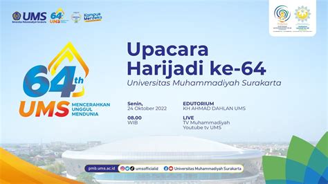 LIVE Upacara Harijadi Ke 64 Universitas Muhammadiyah Surakarta YouTube