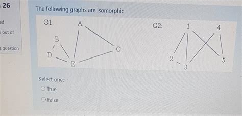 Solved 26 The following graphs are isomorphic ad G1 А G2 Chegg