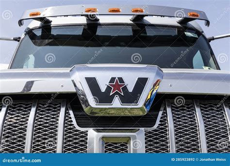 Western Star Heavy Duty Dump Truck Display At A Dealership Western