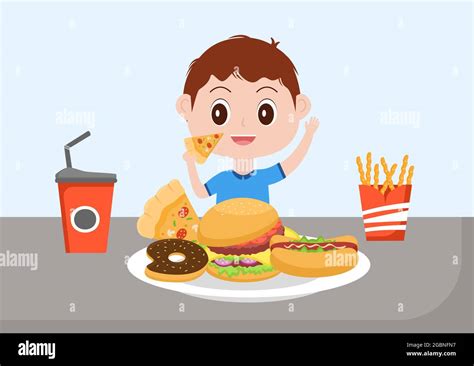 Niño Comiendo Una Comida