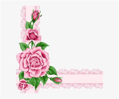 Rose Gold Flower Border Clip Art