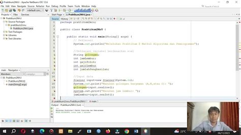 praktikum 2 membuat program sederhana java netbeans ide 12 6 youtube