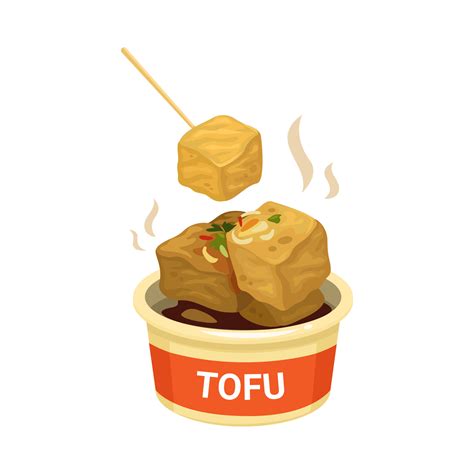 Tofu Cartoon Clipart Vector Cartoon Delicious Stinky Tofu Illustration