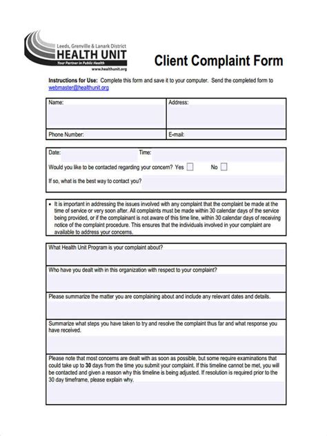 FREE 11 Different Customer Complaint Forms In PDF MS Word