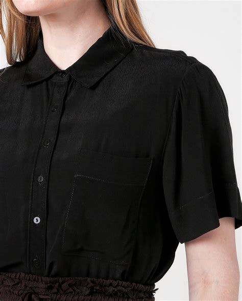 Riachuelo Camisa Feminina Manga Curta Preta Ak By Riachuelo