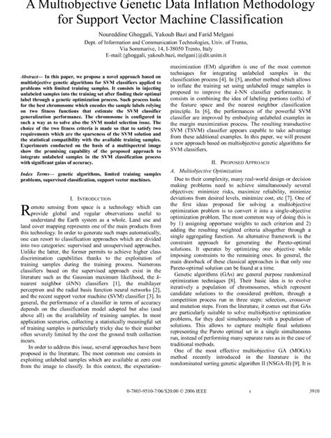 a multiobjective genetic data inflation methodology for support vector machine classification