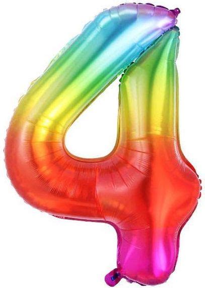 Balon Foliowy Cyfra 4 Tęczowa 100Cm Ceny i opinie Ceneo pl