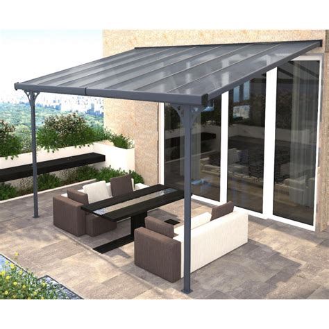 Pergola adossée en alu ajustable 3 05x4 36m X METAL