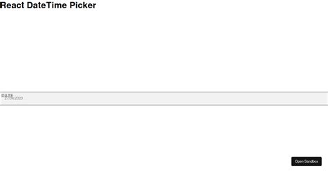 React Datetime Picker Codesandbox