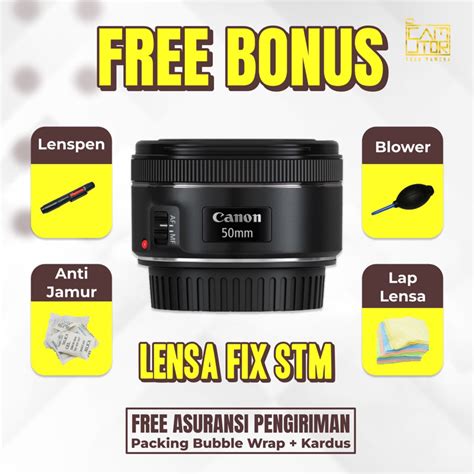 Jual LENSA FIX CANON STM 50MM F1 8 MULUS LENSA FIX BOKEH KAYAK BARU