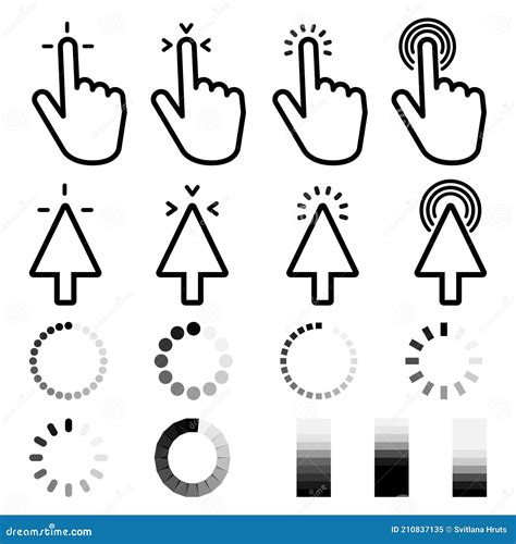 Pointer Click Icon Big Collection Clicking Cursor Pointing Hand