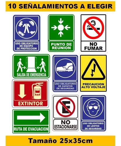 Kit 10 Señalamientos Seguridad Ind protección Civil 25x35cm