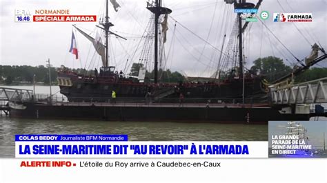 Armada 2023 le navire l étoile du Roy est arrivé à Caudebec en Caux