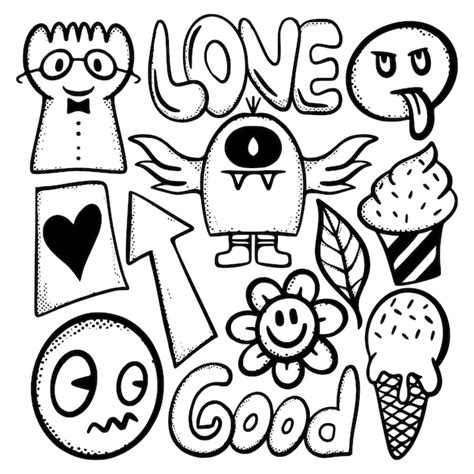 Colección conjunto boceto doodle ilustración dibujado a mano vector