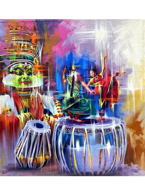 Kathakali Dance Form Of Kerala Acrylic Painting Exotic India Art