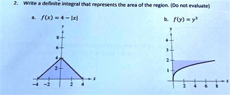 write definite integral that represents the area of t… solvedlib