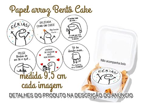Kit Papel De Arroz Bento Cake Mini Bolo Flork Cm