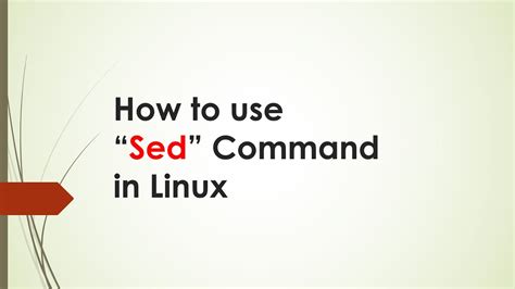 Linux Sed Command Youtube