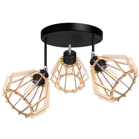 Lampa Sufitowa Plafon Żyrandol Wysoka Drewno INECT Sklep EMPIK
