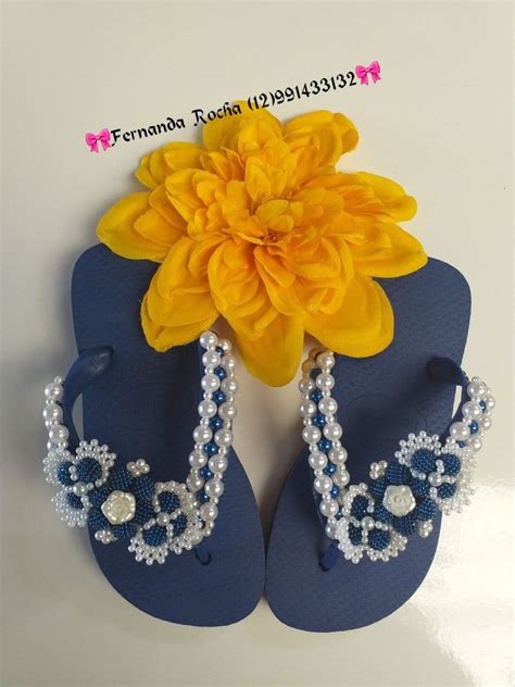 Pin De Sandra Em Flores Pedraria Sandalias Decoradas Havaianas Chinelos
