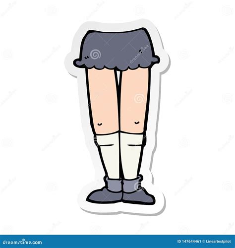 Pegatina De Una Caricatura De Piernas Femeninas Ilustración del Vector
