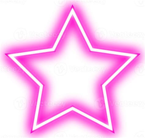 vívido neón estrella en transparente antecedentes Neon png Neon