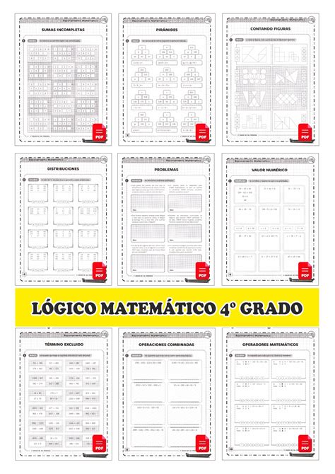 Razonamiento Matemático 4 grado cuaderno de trabajo Material