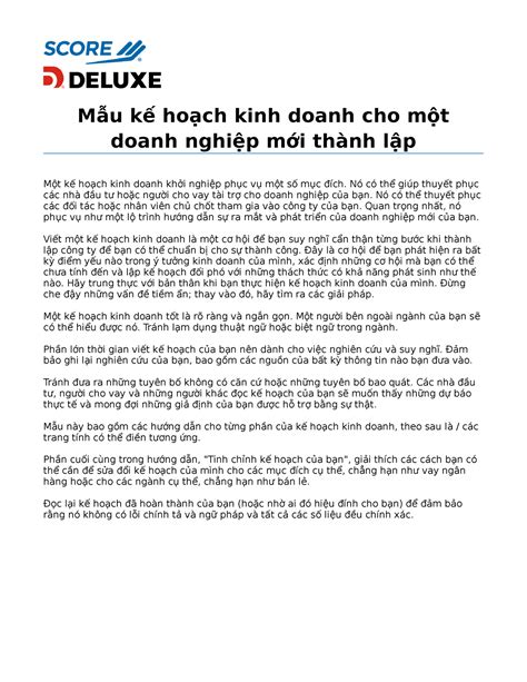 M U K Ho Ch Kinh Doanh Kh I Nghi P M U K Ho Ch Kinh Doanh Cho M T